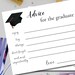 Graduation Advice Cards Printable, Graduation Party Ideas for Him, High ...