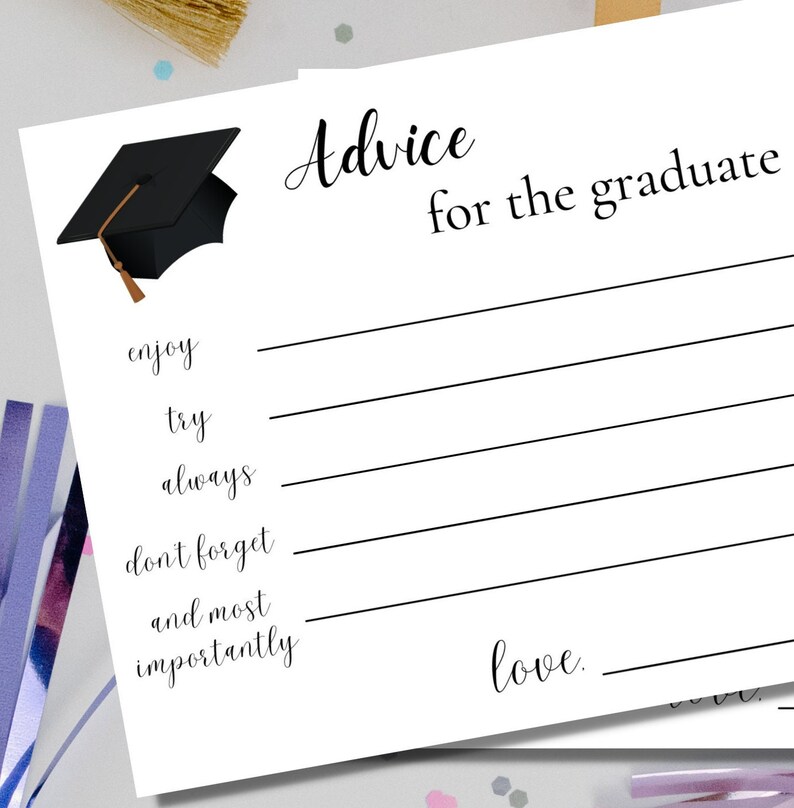 Graduation Advice Cards Printable, Graduation Party Ideas for Him, High ...