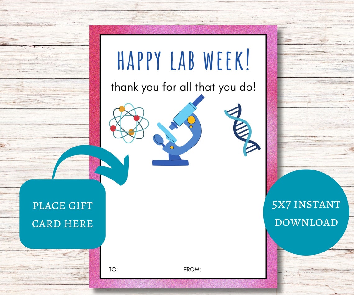 Lab Week 2024, Printable Gift Card Holder, the Lab is Everything ...