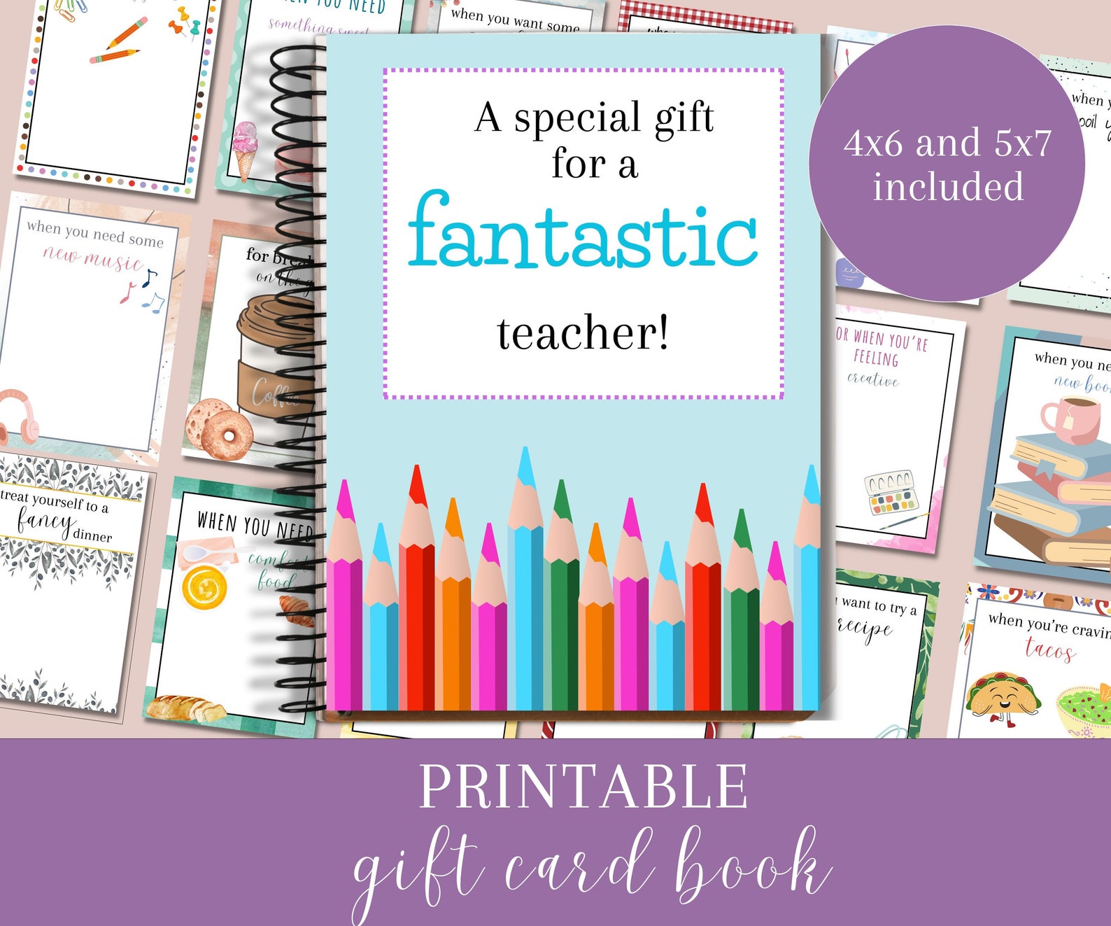 Teacher Gift Card Book, Teacher Appreciation Gift Card Holder, End of ...