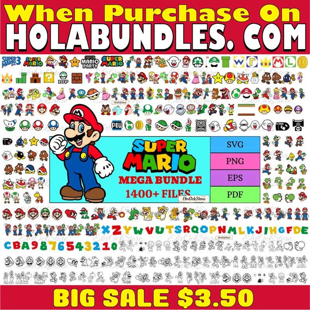 Super Mario SVG Bundle for Cricut and Sublimation, Mario Family Layered ...