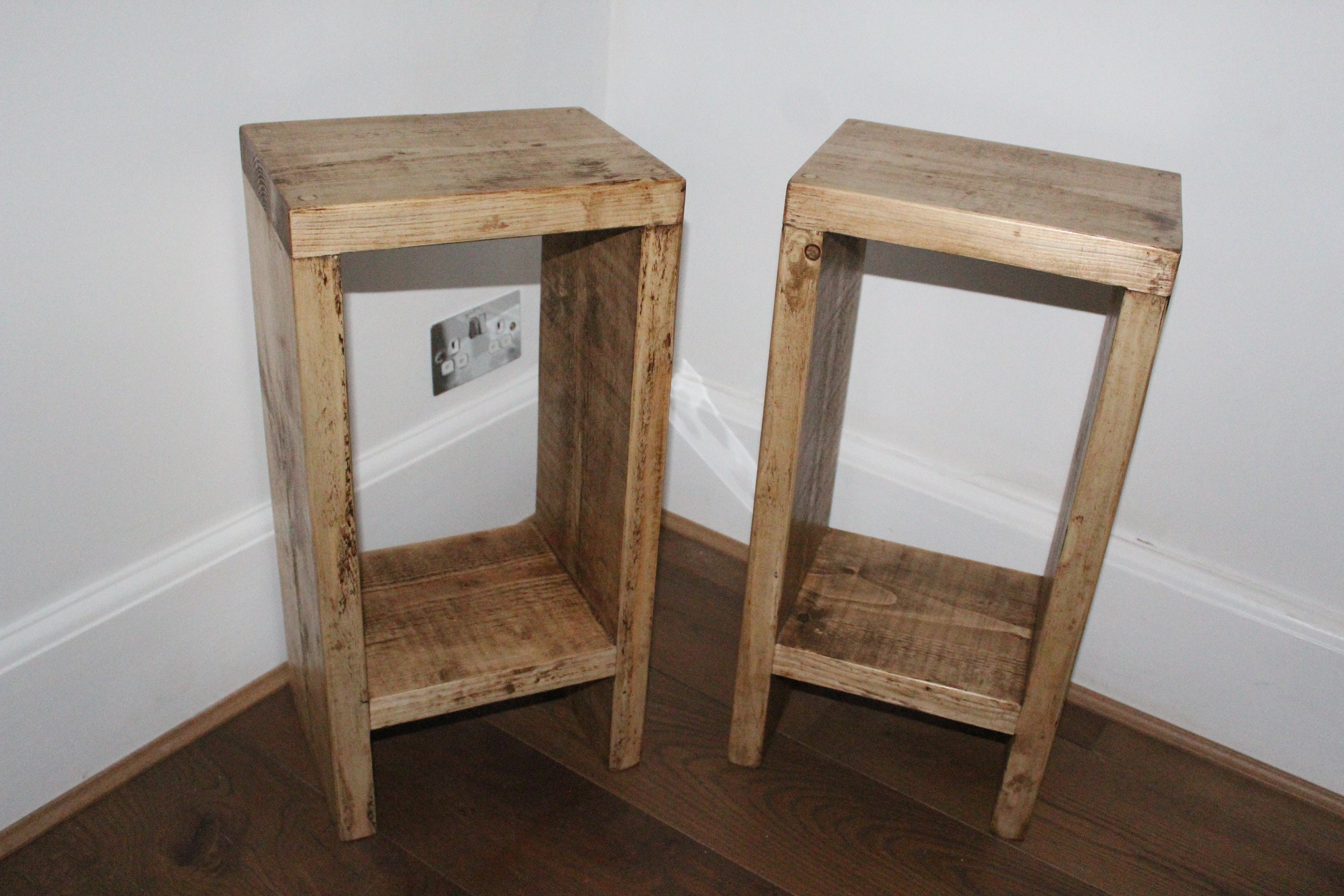Rustic Oak Side Tables
