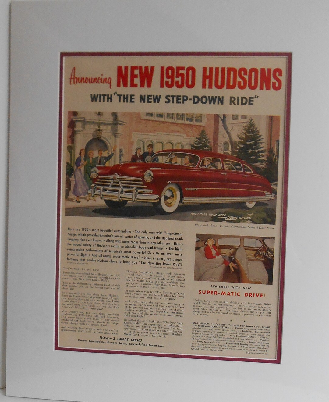 1950 Hudson Ad: Original Vintage Car Print, Life Magazine - Etsy