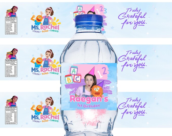 Ms. Rachel Water Labels Digital File - Etsy