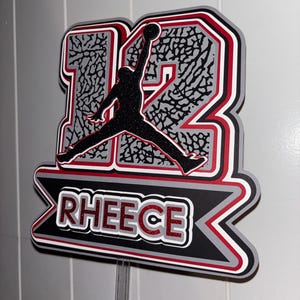 Jordan Inspired Cake Topper - 1 Caketoppet & 4 SHOES Mini Toppers - Etsy