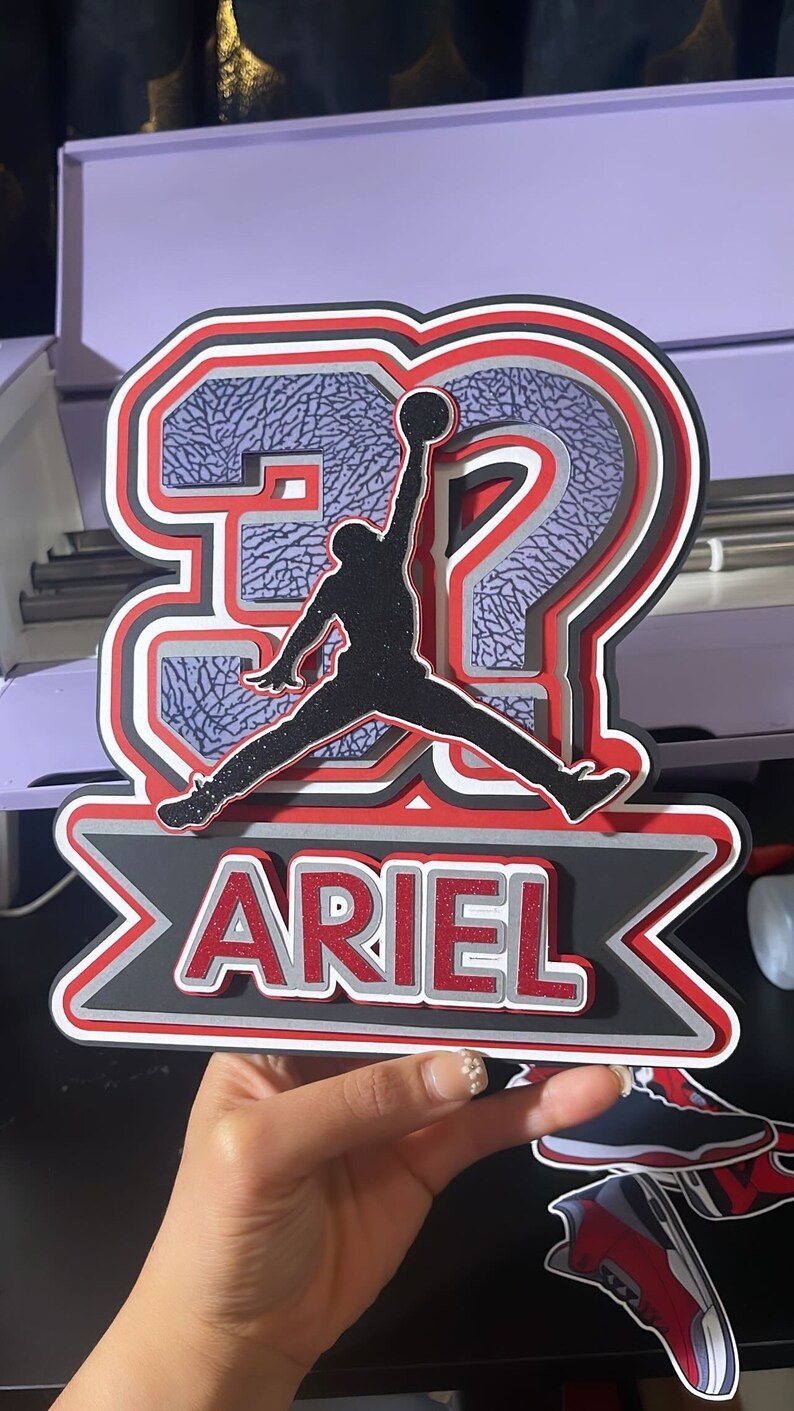 Jordan Inspired Cake Topper - 1 Caketoppet & 4 SHOES Mini Toppers - Etsy