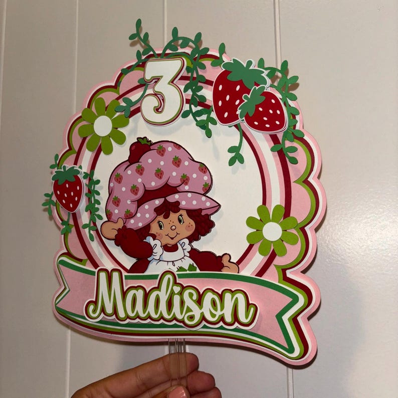 Personalized Strawberry Shortcake Cake Topper - Etsy