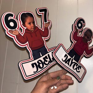 6 7 Cake Topper Birthday: 6-7 Face Toppers, Six Seven Meme - Etsy