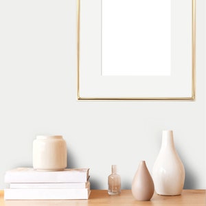 Gold Polished Metal Frame Thin Scandinavian Modern Minimalist Coastal ...