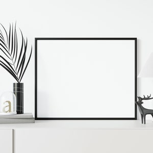 Satin Black Metal Thin Frame Minimalist Scandinavian Modern - Etsy