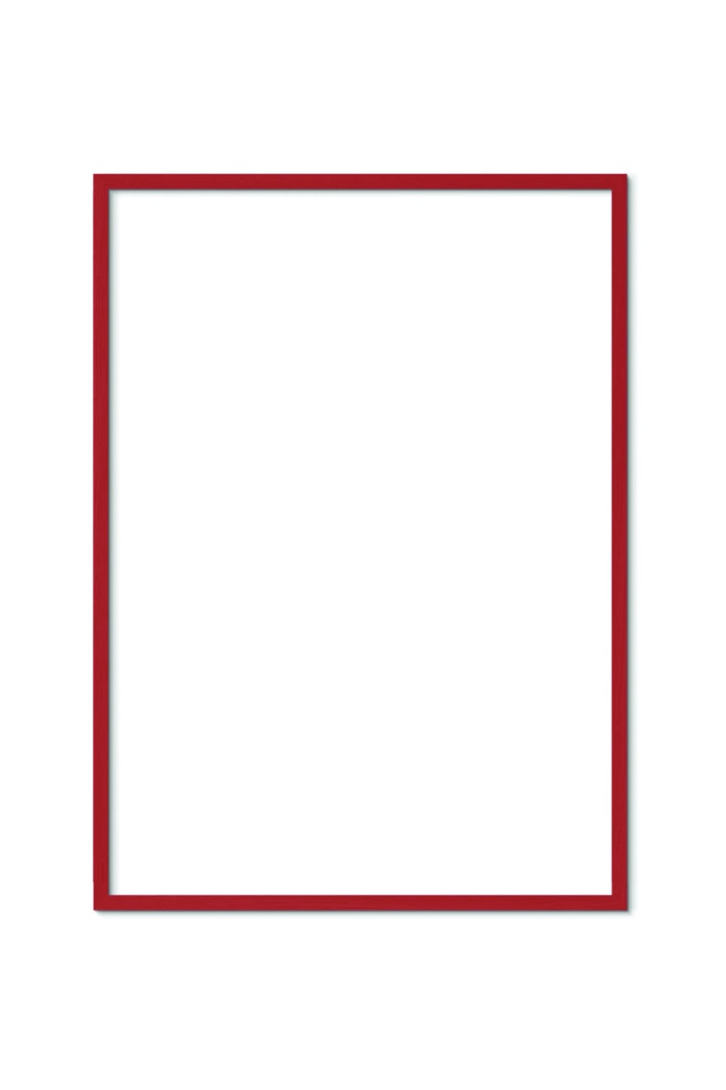 Holiday Red Wood Thin Frame Frame Modern Picture Poster - Etsy