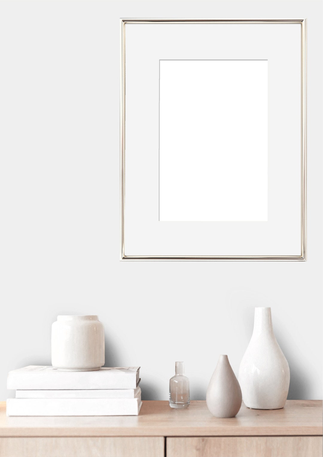 Polished Silver Metal Picture Frame: Thin Minimalist Scandinavian ...