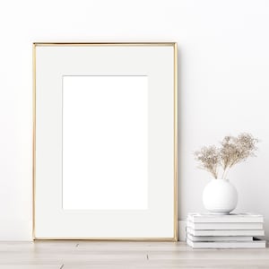 Gold Polished Metal Frame Thin Scandinavian Modern Minimalist Coastal ...