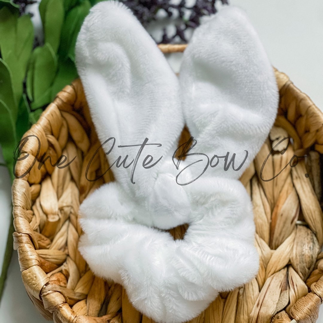 Bunny Ears Scrunchie Fuzzy Scrunchie for Women Plush - Etsy