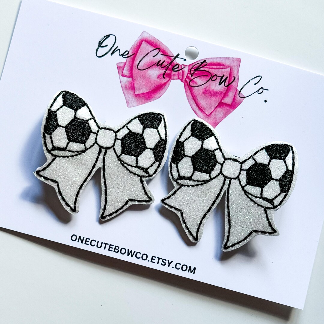 Soccer Hair Clip Girls, Soccer Hair Bow, Soccer Team Gift, Soccer ...