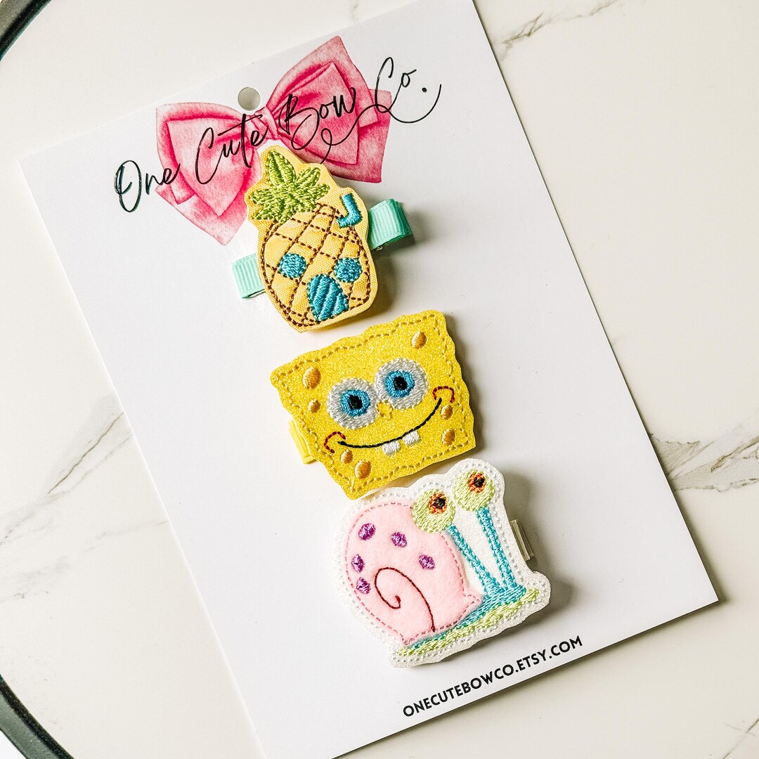 Cartoon Character Bow, Clip Set for TV Lover, Yellow Cartoon Character ...