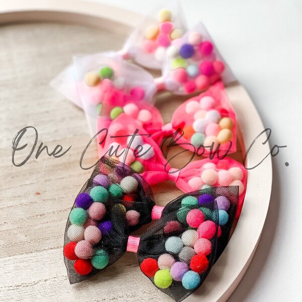 Pom Pom Hair Clip - Etsy