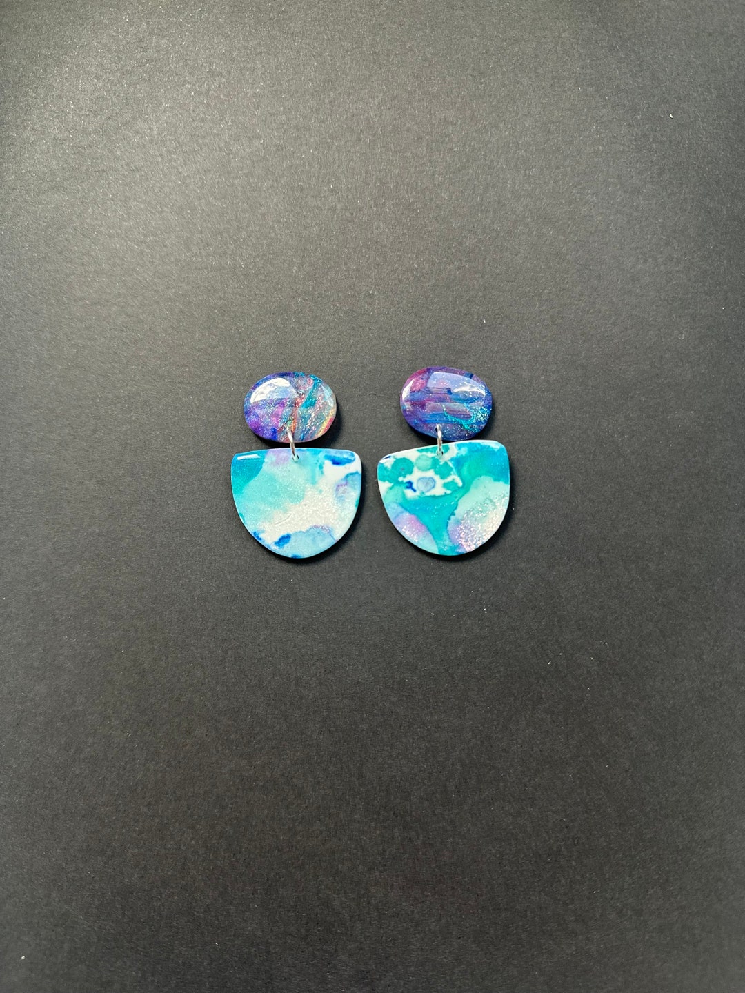 Dee Dangle Earrings Blue-green Collection One-of-a-kind Earrings ...