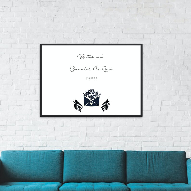Rooted and Grounded in Love Digital Print ; Art; Scripture Flower Art ...