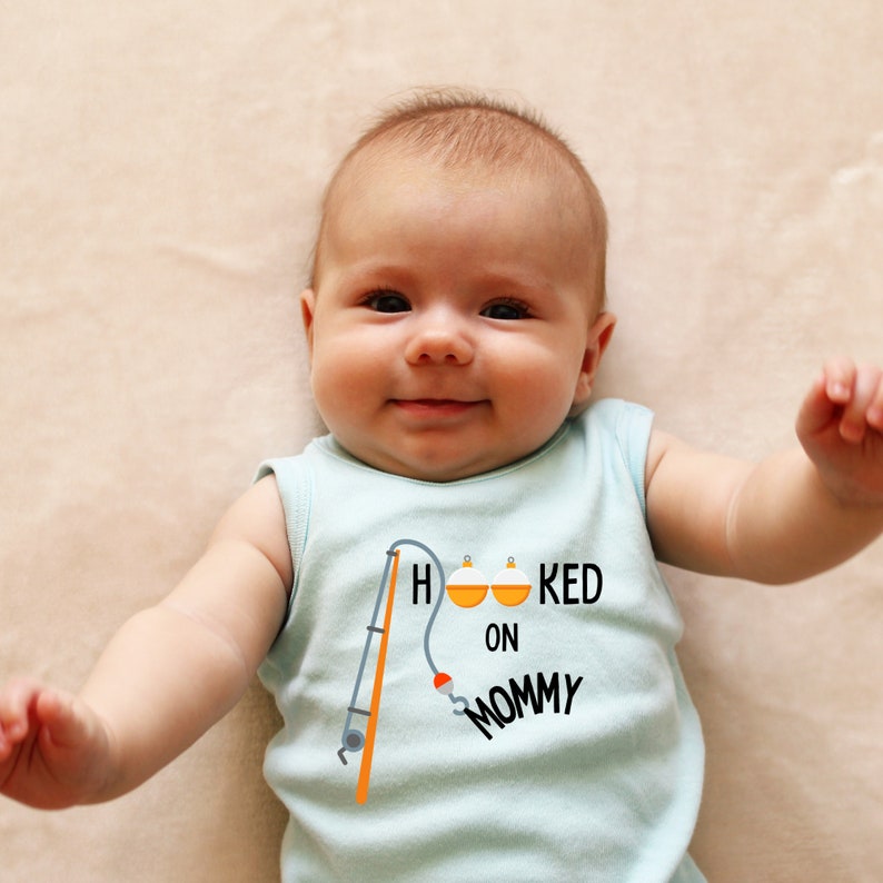 Hooked on Mommy SVG - Baby Onsie -shirt SVG for Cricut - Newborn ...