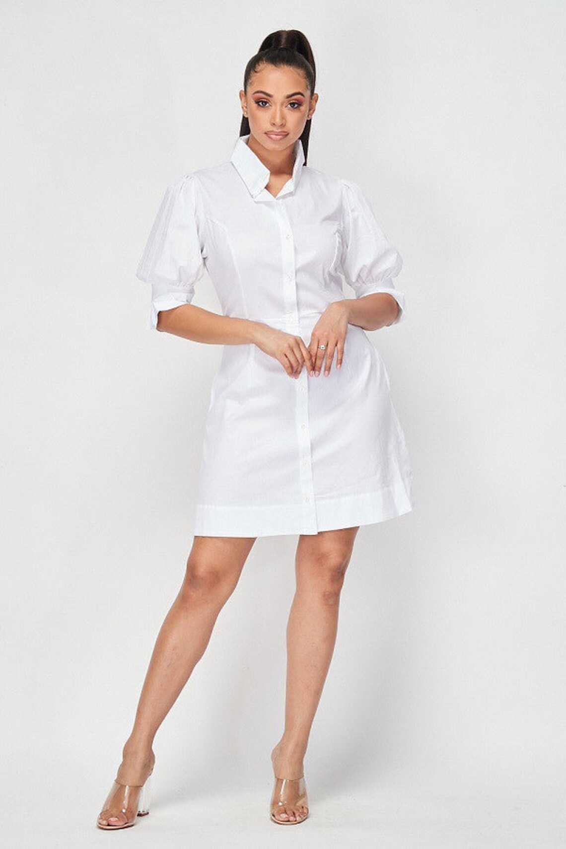 Cotton Shirt Dress With Secret Side Pockets - Etsy