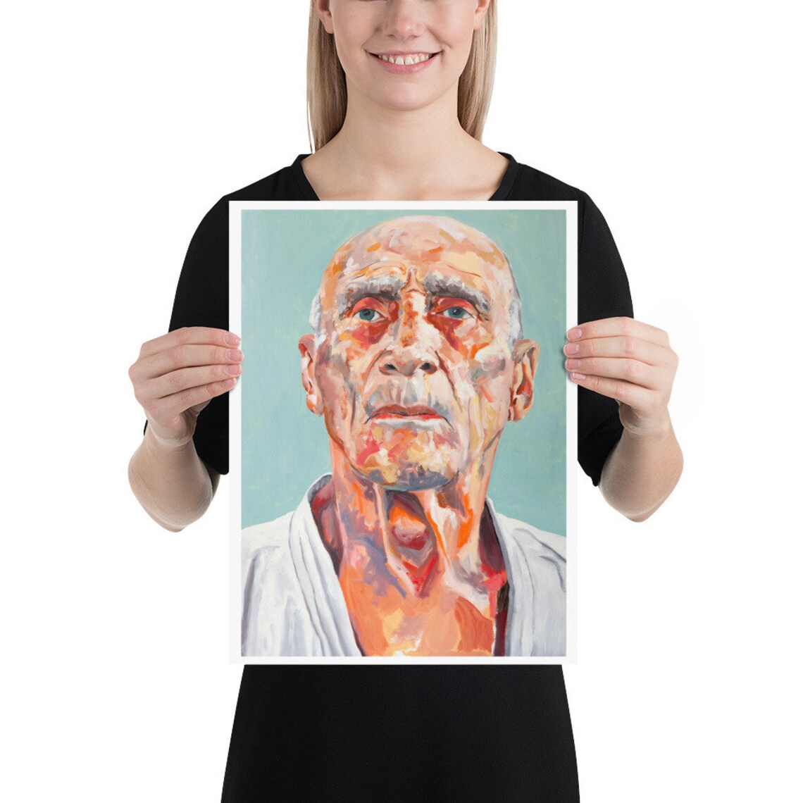 BJJ Print, Helio Gracie Poster, Jiu Jitsu Art, Oil Painting Portrait ...