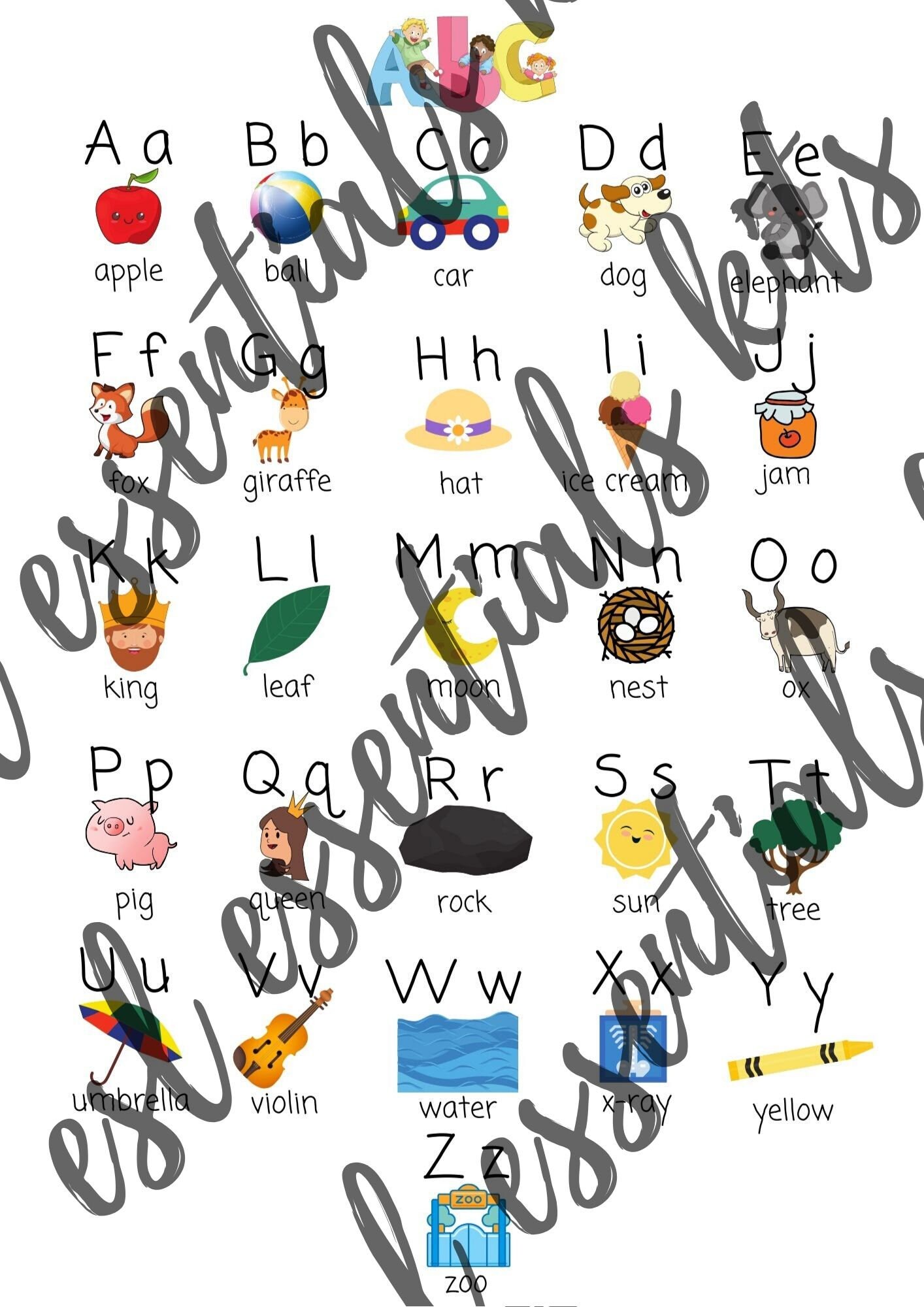 5 in 1 Educational Poster Kit Shapes, Numbers, Abc's, Colors ...