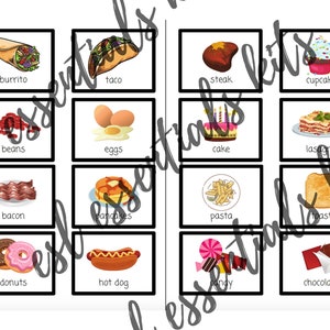 90 Food Flashcards Digital Download Printable English/esl - Etsy