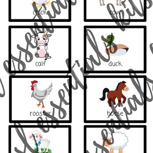 30 Farm Animals Flashcards Digital Download Printable, English/esl ...