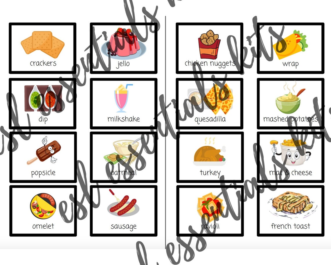 90 Food Flashcards Digital Download Printable English/esl - Etsy