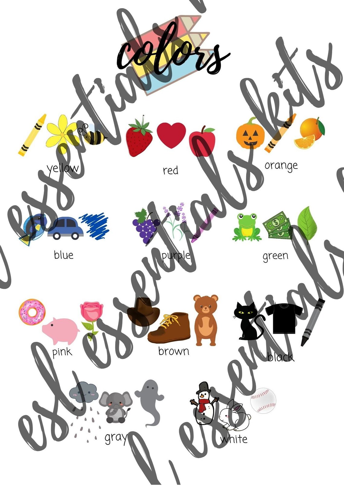 5 in 1 Educational Poster Kit Shapes, Numbers, Abc's, Colors ...