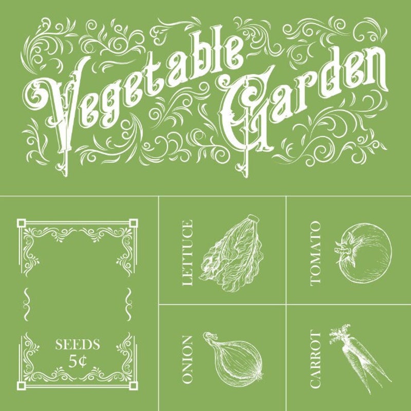 Vegetable Stencil - Etsy