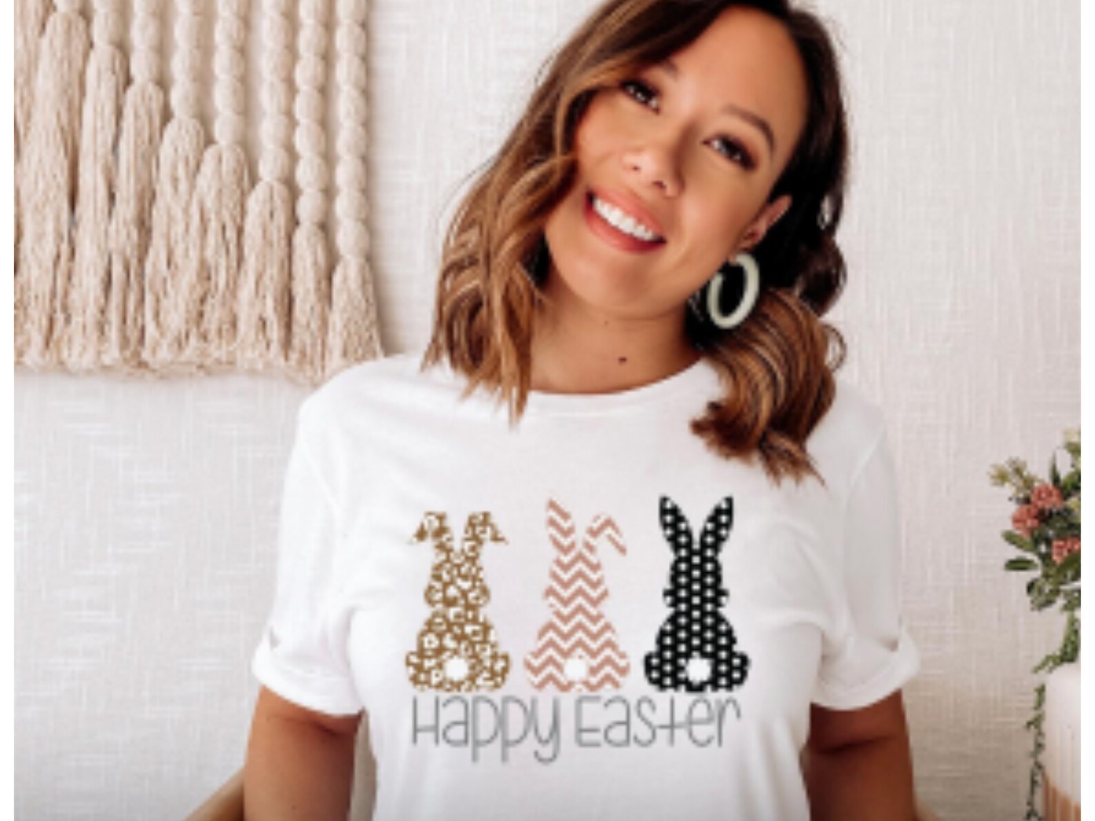 Magnolia Design Co. Bunny Happy Easter Adhesive Reusable - Etsy