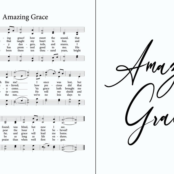 Amazing Grace Music Stencil - Etsy