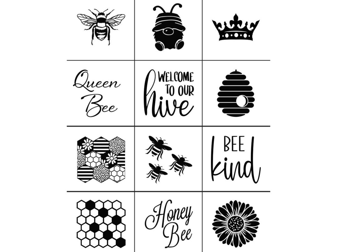 Magnolia Design Co.; Bee Minis-reusable Adhesive 8.5X11 Silkscreen ...