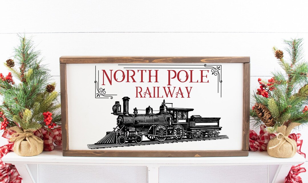 Magnolia Design Co.; North Pole Railway 12x18 Washable Reusable Silk ...