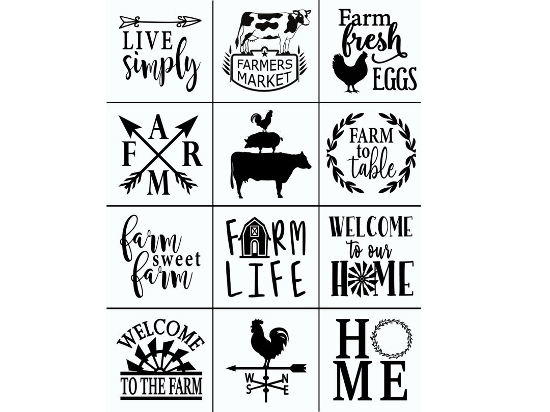 Magnolia Design Co.; Farmhouse 12pk-reusable Adhesive 8.5X11 Silkscreen ...