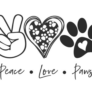 Magnolia Design Co.; Peace Love Paws Reusable Adhesive Silk-screen 8.5 ...