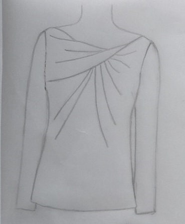 Draped Top / Tee PDF Sewing Pattern BOAT NECK + Tutorial - Etsy