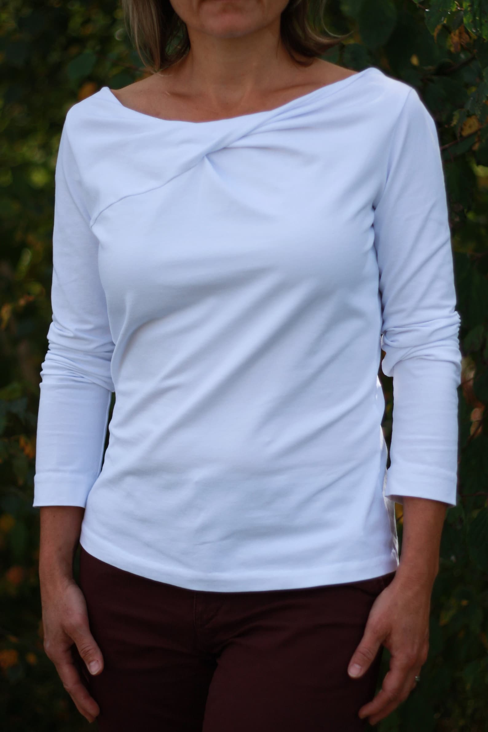 Draped Top / Tee PDF Sewing Pattern BOAT NECK + Tutorial - Etsy