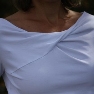 Draped Top / Tee PDF Sewing Pattern BOAT NECK + Tutorial - Etsy