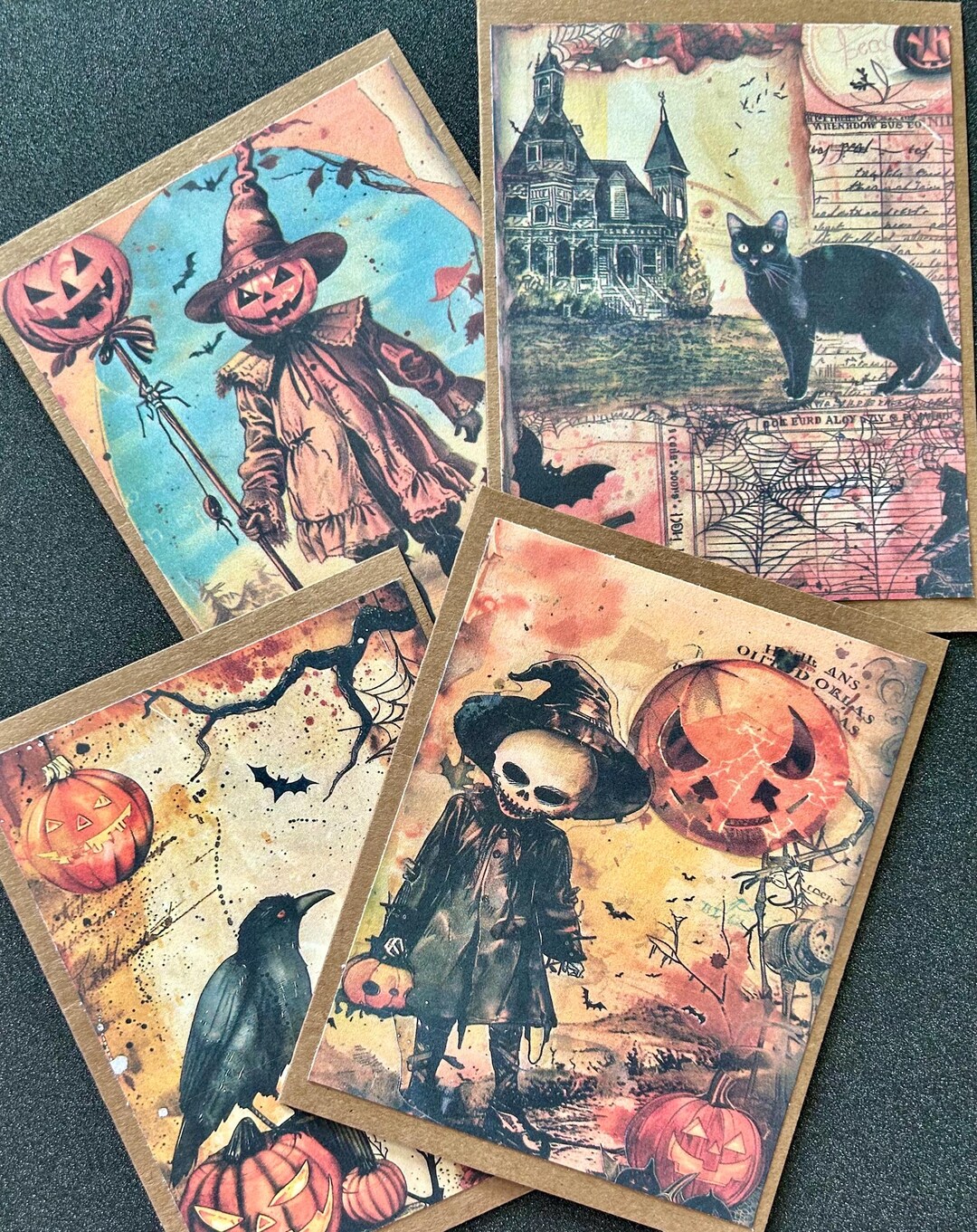 Set of 4 Very Spooky Halloween Cards - Etsy
