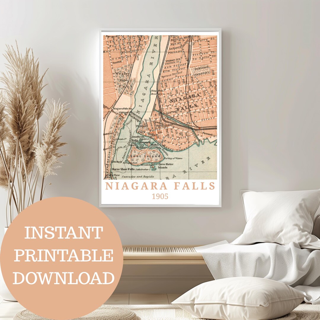 Niagara Falls in 1905: Printable Travel Poster, Based on Historic City ...
