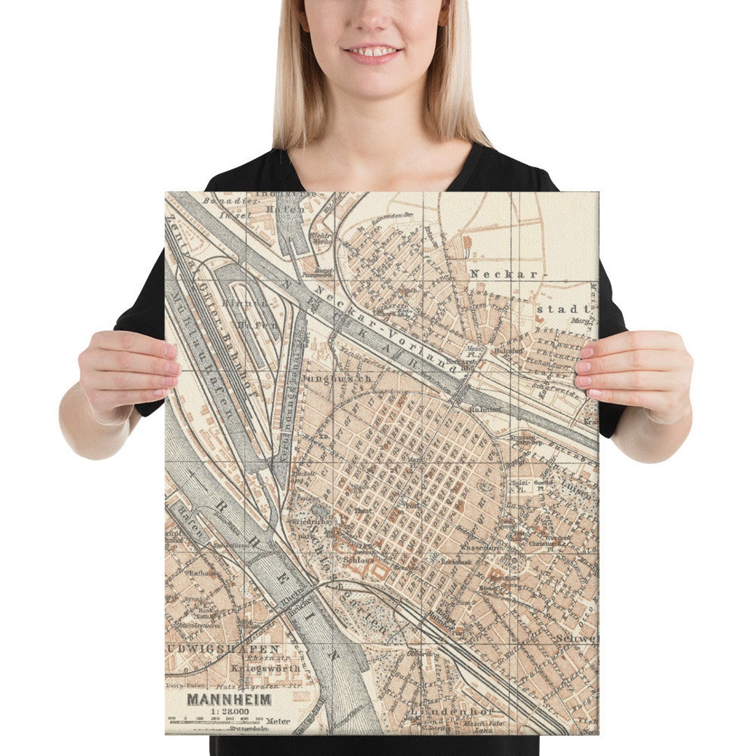 Mannheim 1913: Canvas With Historical City Map - Etsy