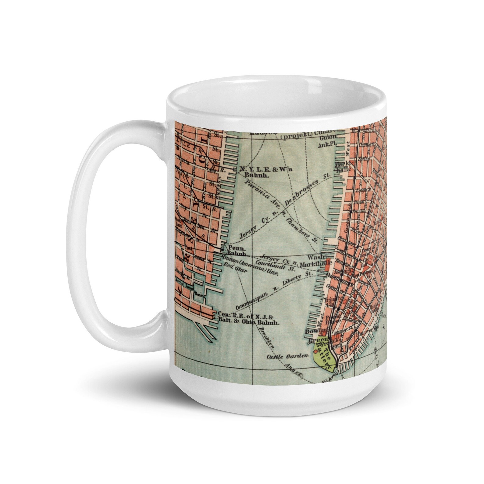 New York City in 1905: Coffee and Tea Mug With Vintage City Map, Gift ...