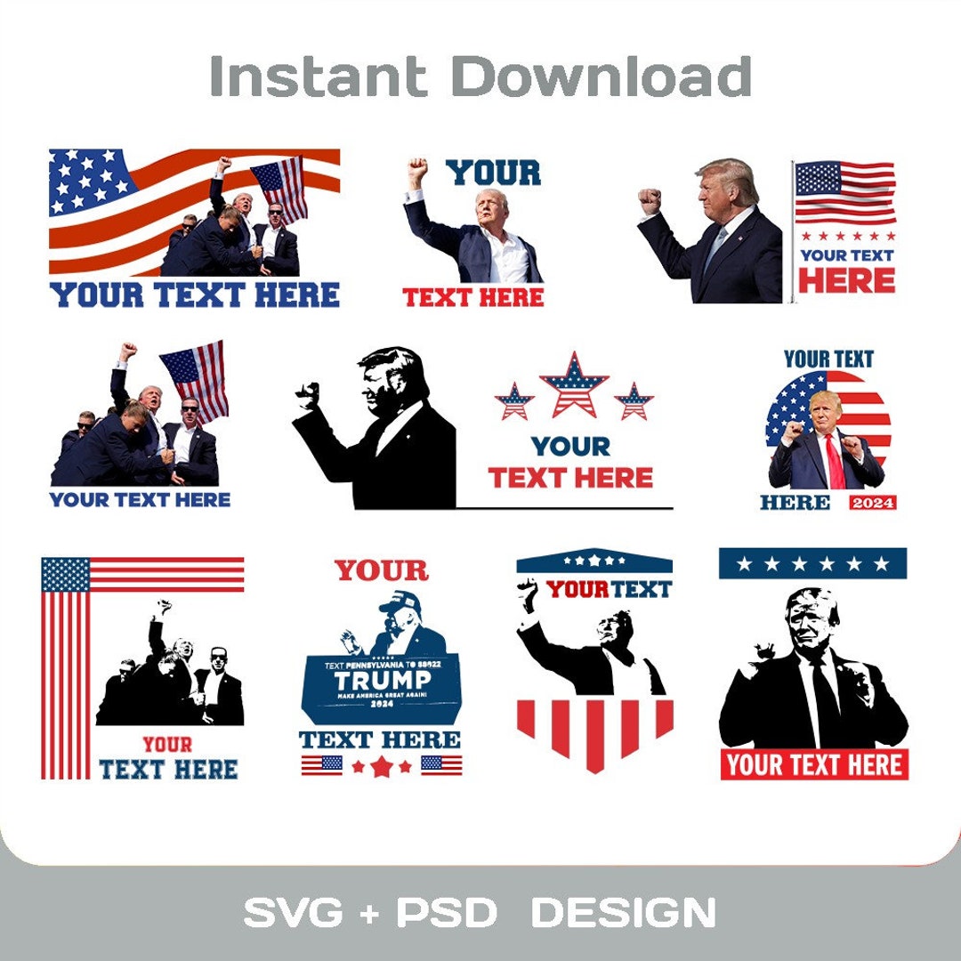 Editable Trump Shooter Svg, Psd, Bundle, Trump Shooting Svg, Custom ...