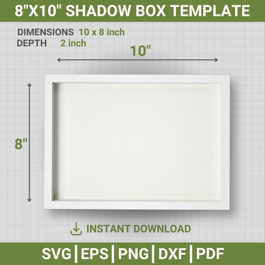 Shadow Box Frame Template, 8x10 Inches, DIY, Cardstock Frame Svg ...