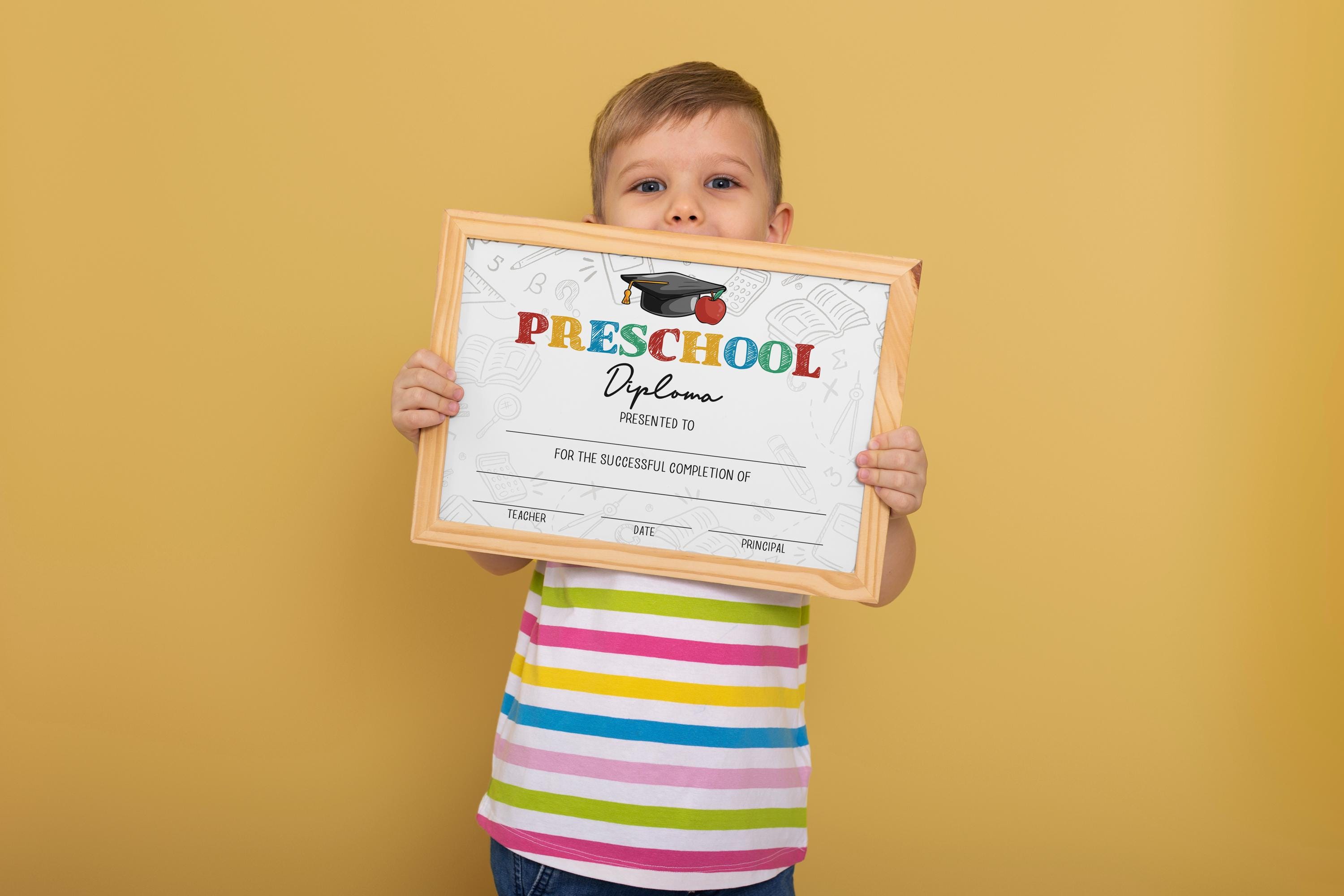 Editable Preschool Diploma Template, Personalized, Preschool ...
