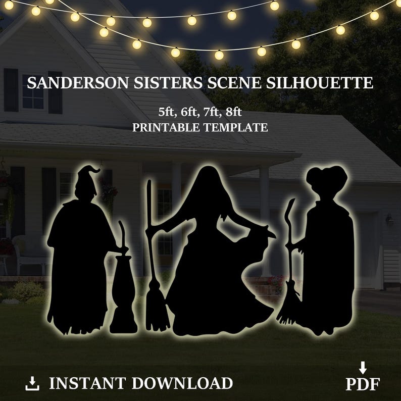 Sanderson Sisters Silhouette Scene Lawn Decor, Life Size, Halloween ...