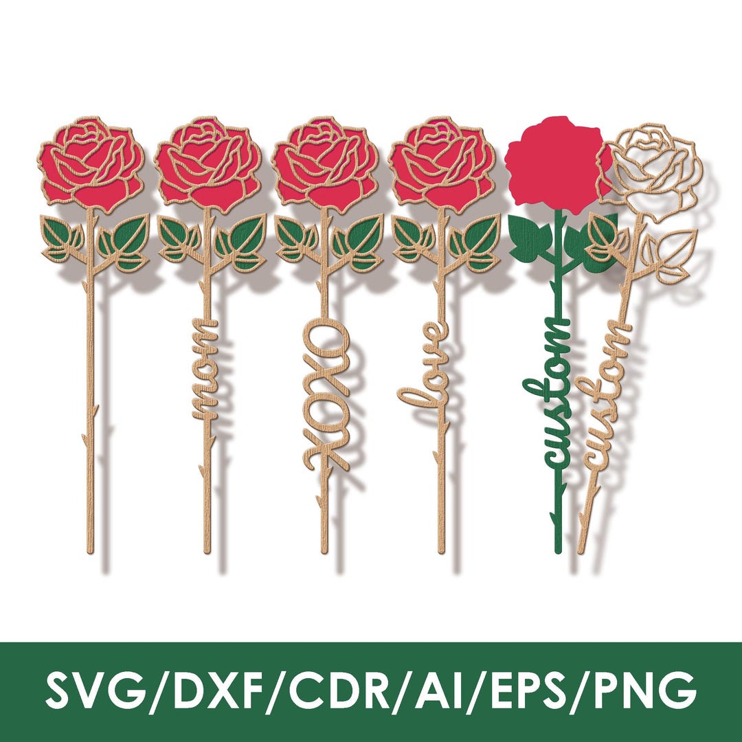Personalized Layered Roses Svg, Bundle, Woden Rose Name Svg, Valentine ...
